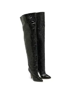 Paris Texas Croc-embossed Over-the-knee Stiletto Boots
