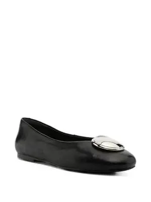 ADRIANNA FERETTI Adrianna Ferretti Logo Plaque Ballet Flats - Black
