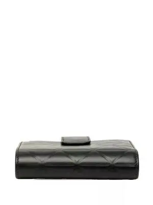 Prada 2010-2026 Quilted Soft Calf Triangle Bifold Wallet Small Wallets