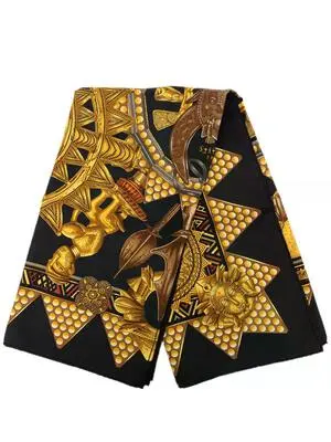 Hermès 1980-2000 L Or Des Chefs Silk Scarf 90 Scarves Black