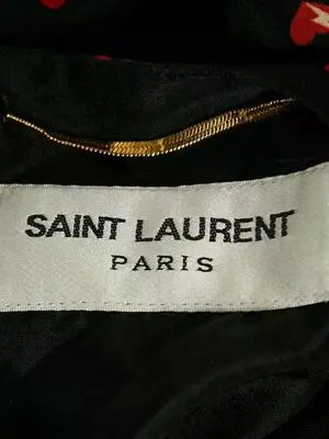 Saint Laurent Printed Silk Mini Dress With Ruffled Hem
