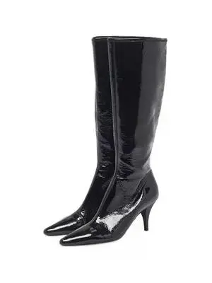 Prada Patent Leather Knee-length Stiletto Boots