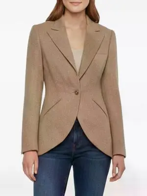 Ralph Lauren Cynthia Herringbone Blazer - Neutrals