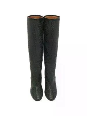Hermès H Logo Print Knee-high Block Heel Boots