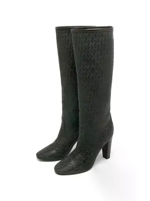 Hermès H Logo Print Knee-high Block Heel Boots