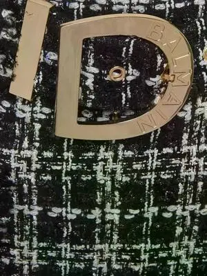 Balmain Tweed Belted Mini Skirt