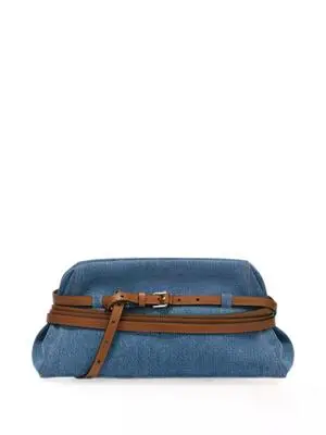 Moschino Belted Denim Clutch Bag - Blue