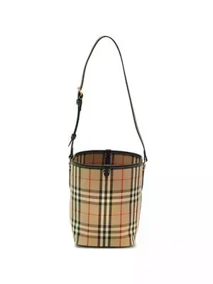 Burberry Ashby Check Bucket Bag - Neutrals