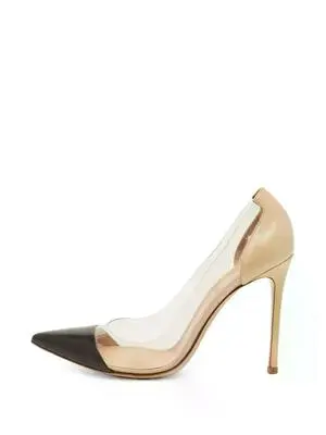 GIANVITO ROSSI Panelled Pointed Toe Pumps - Neutrals