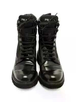 Prada Monolith Lace-up Ankle Boots
