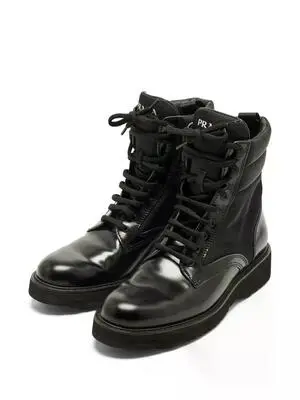 Prada Monolith Lace-up Ankle Boots