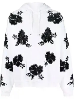 Dsquared2 Floral Print Drawstring Hoodie - White