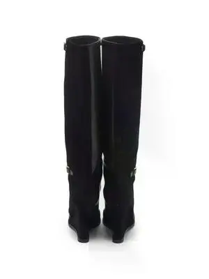 LOUIS VUITTON Wedge Boots With Engraved Studs And Buckle Detail