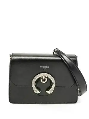 JIMMY CHOO Madeline Crystal Shoulder Bag Black