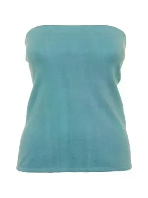 Ralph Lauren Strapless Cashmere Tube Top - Blue