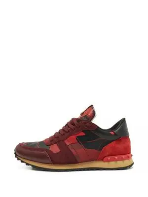 Valentino Garavani Rockrunner Camouflage Sneakers - Red
