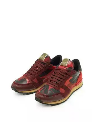 Valentino Garavani Rockrunner Camouflage Sneakers - Red