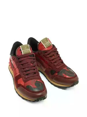 Valentino Garavani Rockrunner Camouflage Sneakers - Red