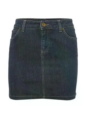 Gucci Logo-patch Denim Mini Skirt