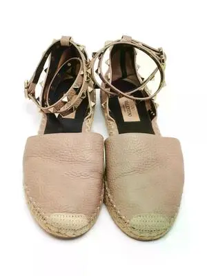 Valentino Garavani Rockstud Ankle-wrap Espadrilles - Neutrals