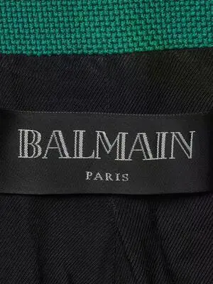 Balmain Basketweave Double-breasted Blazer - Green