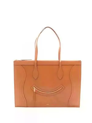 Celine Smooth Calfskin Flat Cabas Luggage Handbag - Brown