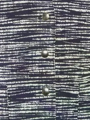LOUIS VUITTON Navy Tweed V-neck Long Sleeve Blazer