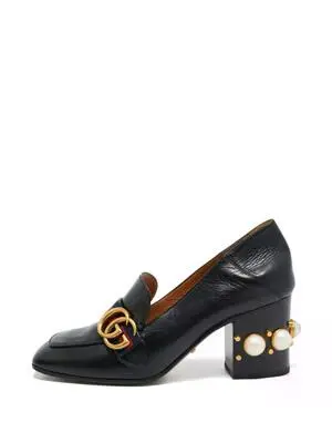 Gucci Peyton Calf Leather Block Heel Pumps