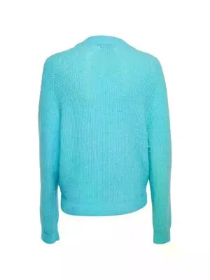 GANNI Ribbed-knit V-neck Cardigan