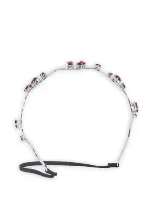 Miu Miu Crystal Embellished Headband - Silver