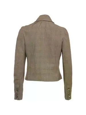 Sonia Rykiel Paris Prince Of Wales Checked Floral Appliqué Blazer - Brown