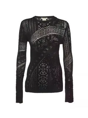 Roberto Cavalli Patterned Knit Long-sleeve Jersey - Black