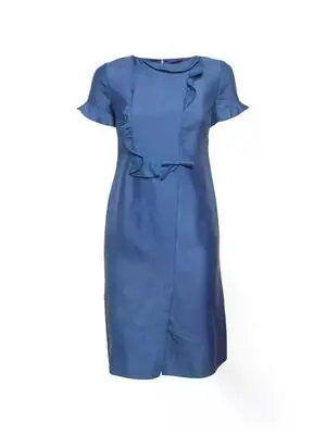 Valentino Garavani Ruffled Bow Detail Mini Dress - Blue