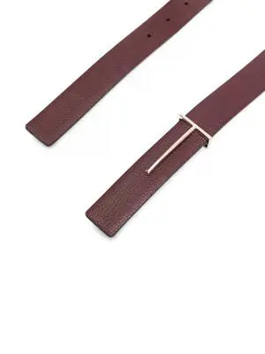 TOM FORD T-logo Pebbled Leather Belt