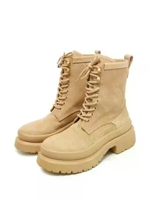 Valentino Garavani Suede Lace-up Combat Boots