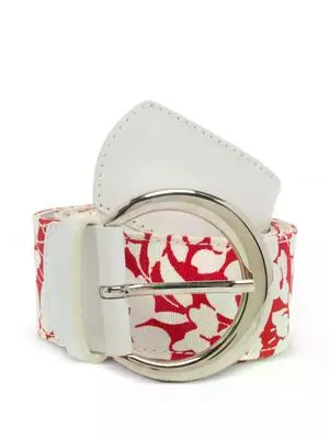 Burberry Floral Print Belt - Red