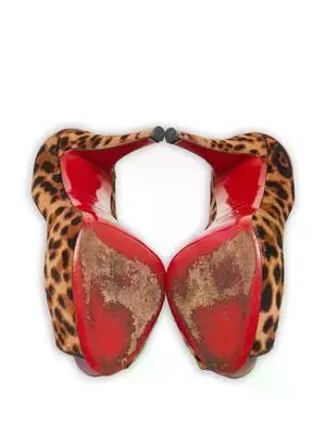 CHRISTIAN LOUBOUTIN Leopard Print Peep-toe Pumps - Neutrals