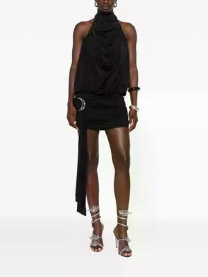 DE LA VALI Vida Halterneck Mini Dress - Black