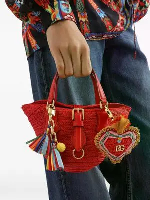 Dolce & Gabbana Keyring With Raffia Charm