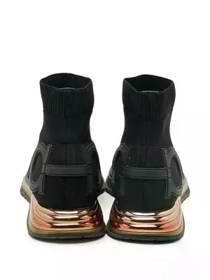 FERRAGAMO Gardena High-top Sneakers With Gancini Logo