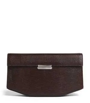 TOTEME Embossed Leather Shoulder Bag - Brown
