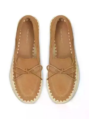 Tory Burch Raffia Trimmed Loafers