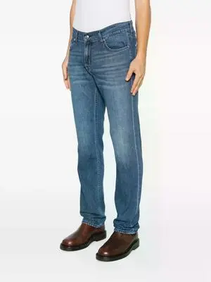 7 For All Mankind Straight Leg Faded Effect Jeans