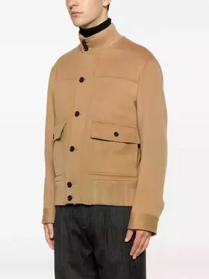 LARDINI Button-up Ribbed-trim Jacket