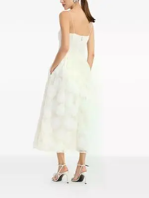 ROTATE BY BIRGER CHRISTENSEN Floral Appliqué Square Neck Midi Dress