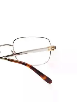 Miu Miu Square-frame Glasses With Logo Plaque