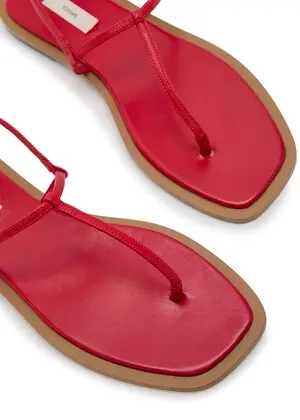TOTEME T-strap Leather Sandals - Red