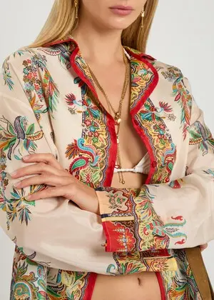 Etro Printed Silk Cover-up Shirt