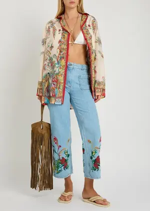 Etro Printed Silk Cover-up Shirt