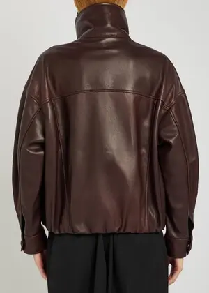 Nour Hammour Roland Funnel-neck Panelled Leather Jacket